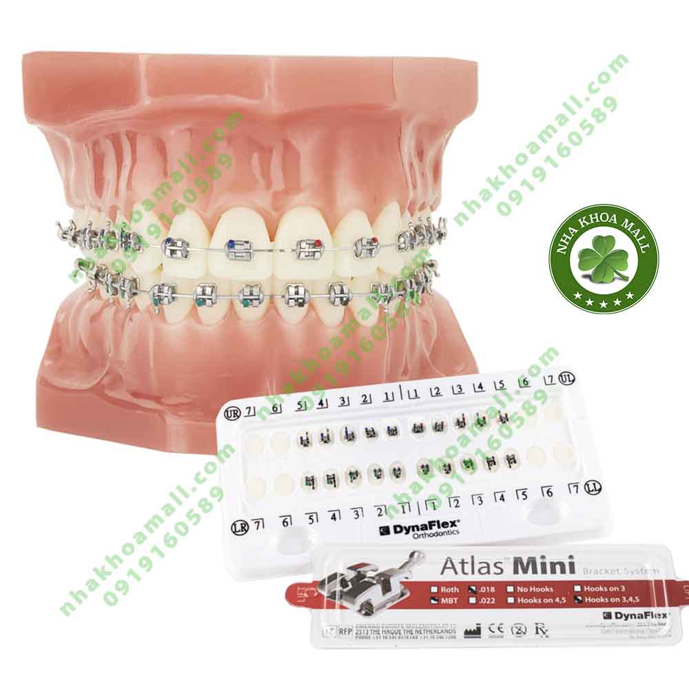 Mắc cài kim loại Atlas Mini Roth/MBT (5x5) DynaFlex giá tốt - Nha Khoa ...